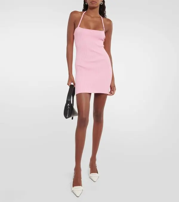 COURREGES Ribbed-knit Mini Dress