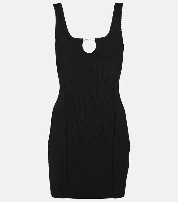 Jacquemus La Mini Robe Sierra Ribbed-knit Minidress - Black