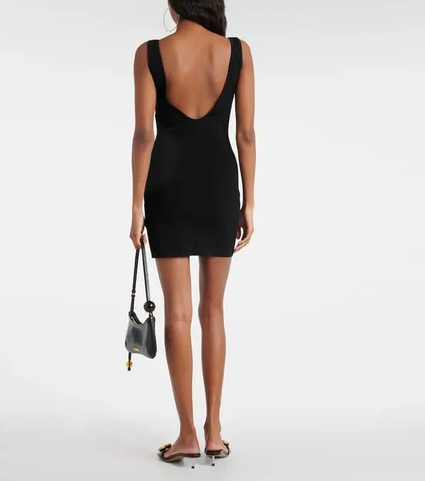 Jacquemus La Mini Robe Sierra Ribbed-knit Minidress - Black