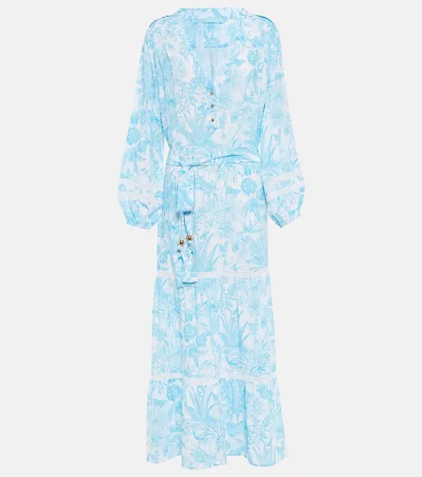Melissa Odabash Wisteria Printed Maxi Dress - Blue