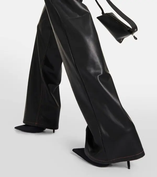 Y/project Wide-leg Belted Polyurethane Trousers