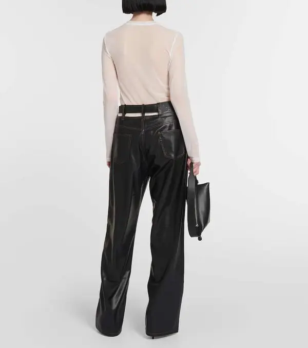 Y/project Wide-leg Belted Polyurethane Trousers