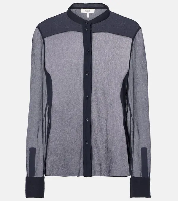 Chloé Silk Chiffon Button-down Shirt