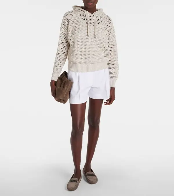 Brunello Cucinelli Pleated Cotton Shorts
