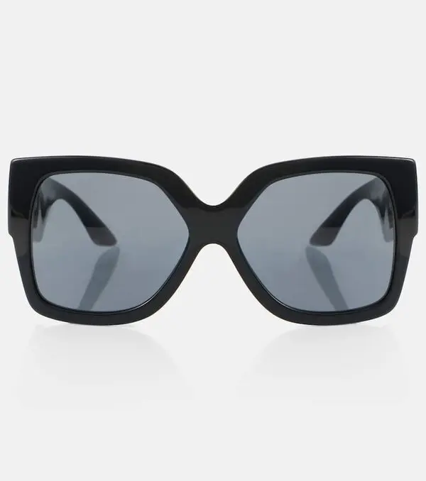 Versace Greca Embellished Oversized Sunglasses - Black