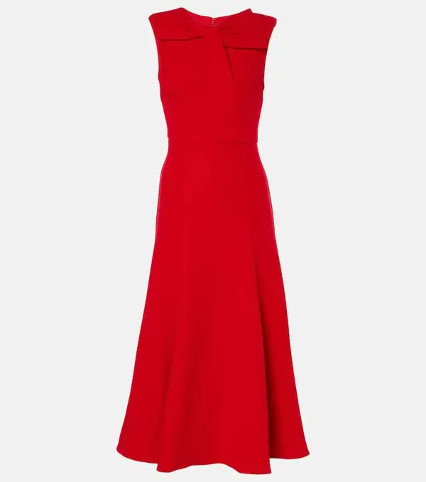 Roland Mouret Wool Crepe Midi Dress