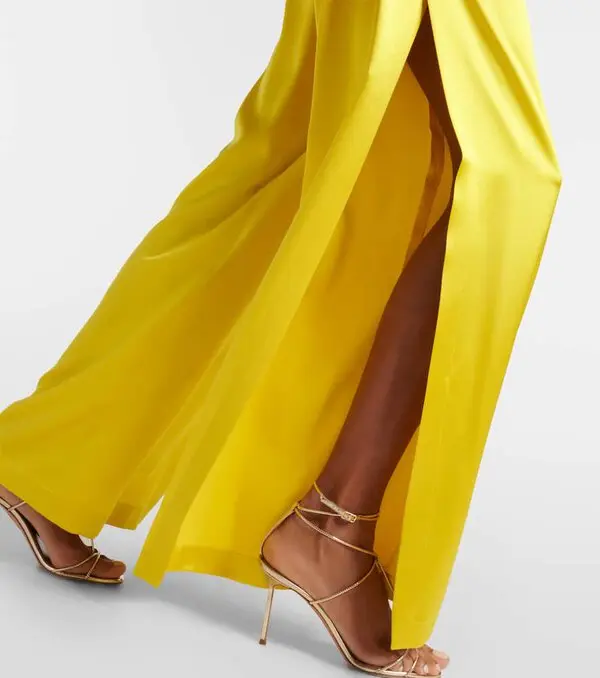 Max Mara Fiesta Wide-leg Silk Pants - Yellow