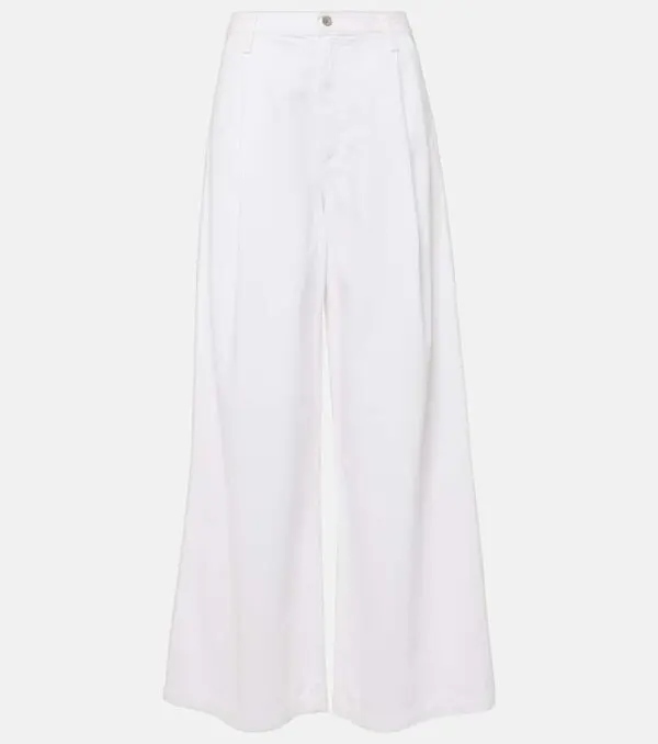 AGOLDE Ellis Low-rise Wide-leg Jeans In Milkshake