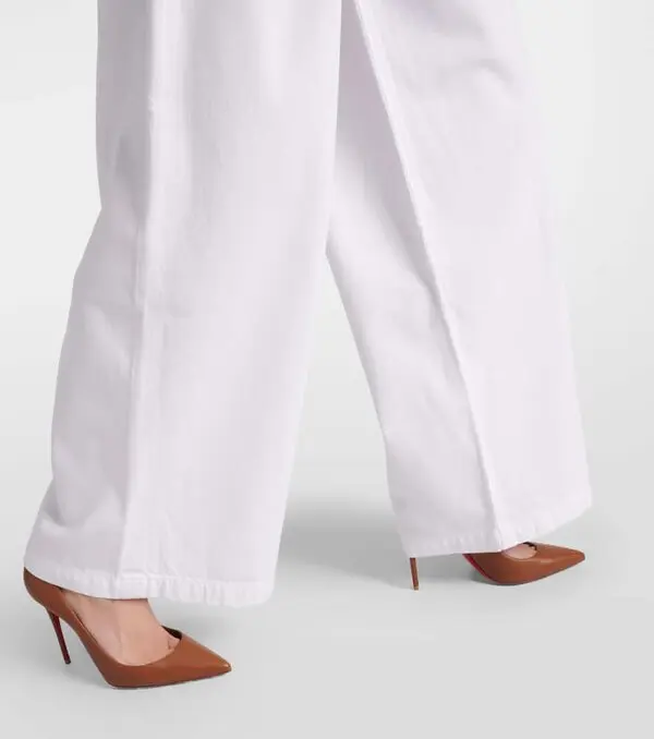 AGOLDE Ellis Low-rise Wide-leg Jeans In Milkshake