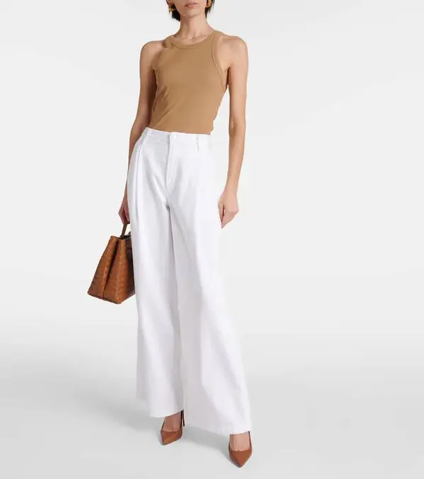AGOLDE Ellis Low-rise Wide-leg Jeans In Milkshake