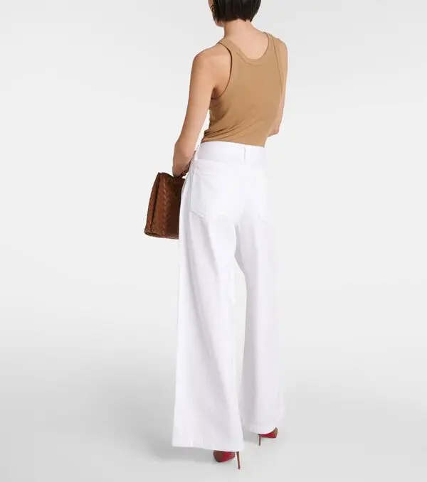 AGOLDE Ellis Low-rise Wide-leg Jeans In Milkshake