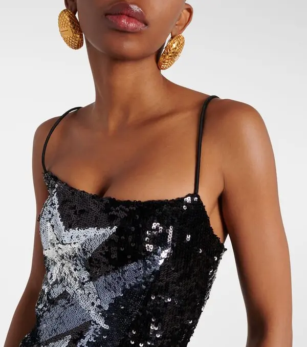 Balmain Sequined Side-slit Maxi Dress