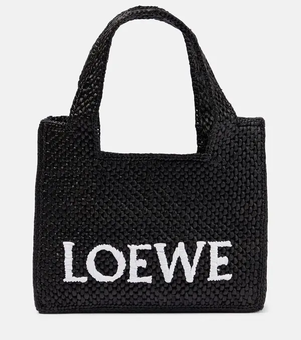 Loewe Raffia Top-handle Bag - Black