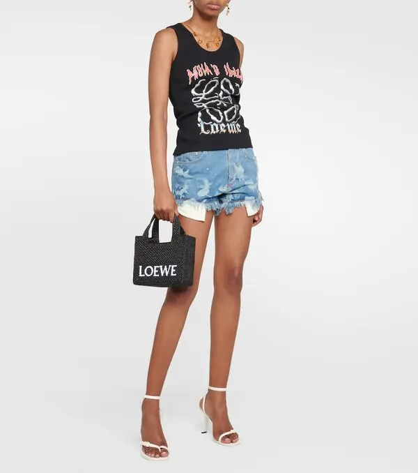 Loewe Raffia Top-handle Bag - Black