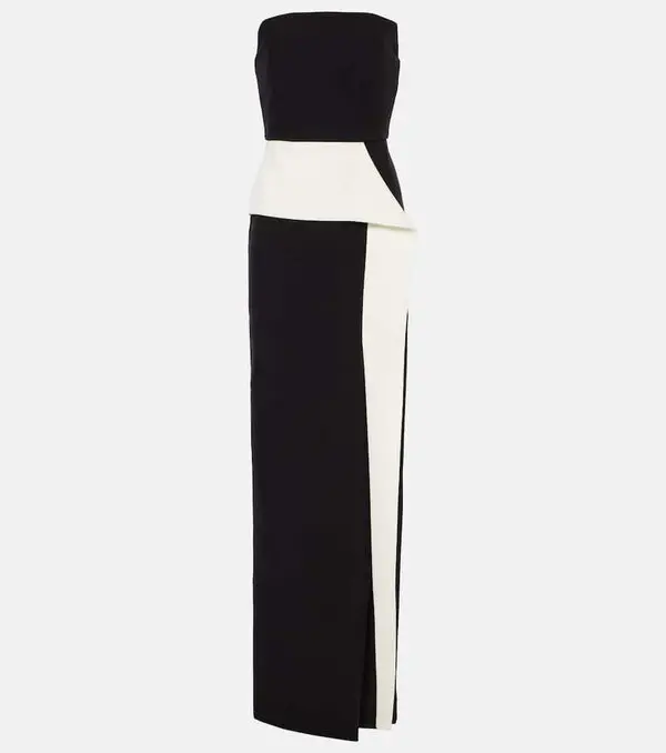 Roland Mouret Strapless Crepe Gown - Black