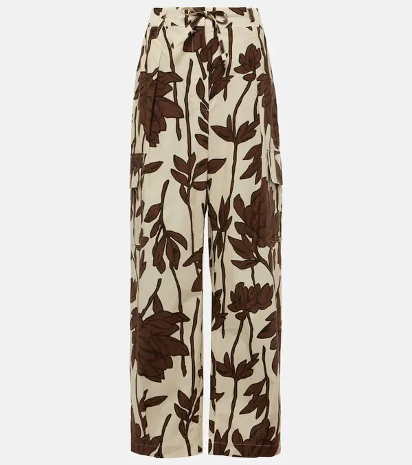 Brunello Cucinelli Printed Cotton Poplin Cargo Pants - White