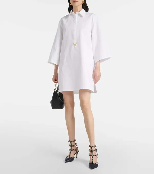 Valentino Garavani Cotton And Linen Minidress