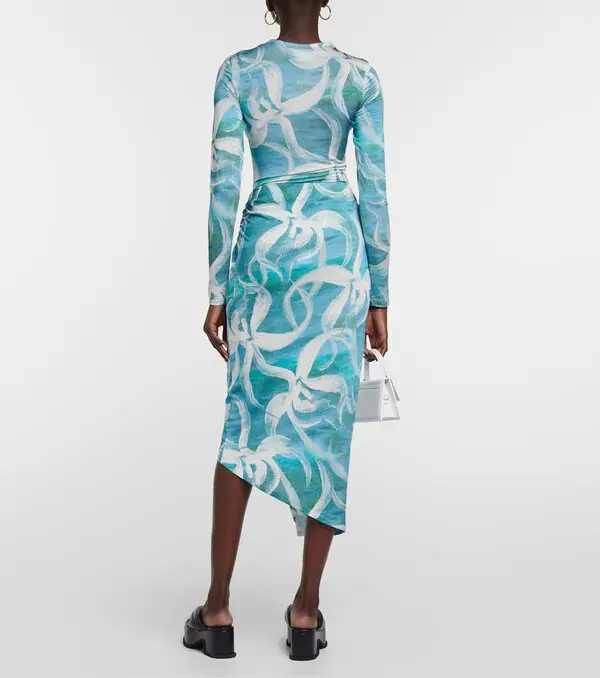 LOUISA BALLOU Printed Midi Skirt
