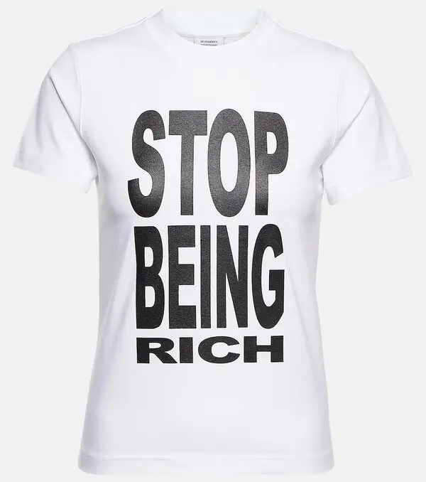 Vetements Slogan Cotton T-shirt - White