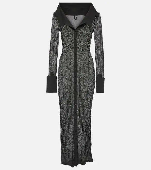 Jacquemus La Robe Manta Striped Shirt Dress - Black