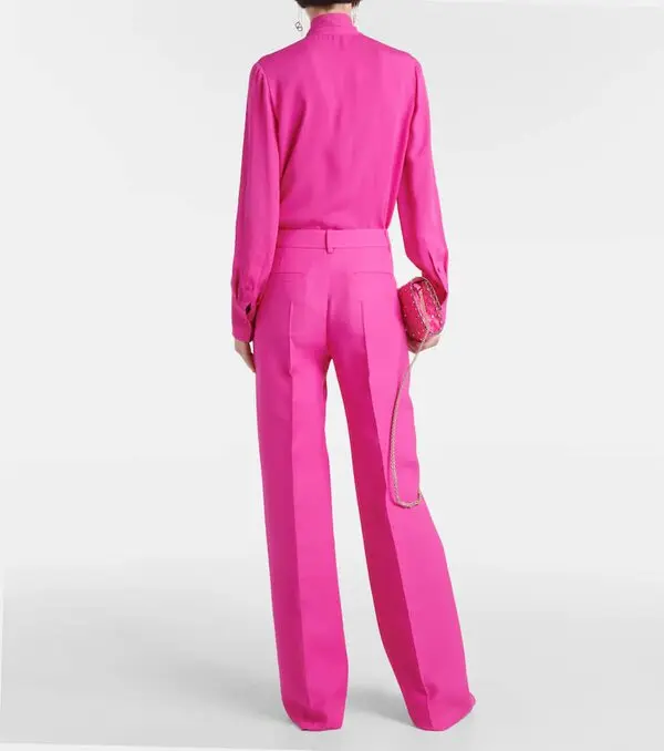 Valentino Garavani Crepe Couture Wool Wide-leg Trousers