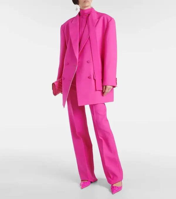 Valentino Garavani Crepe Couture Wool Wide-leg Trousers
