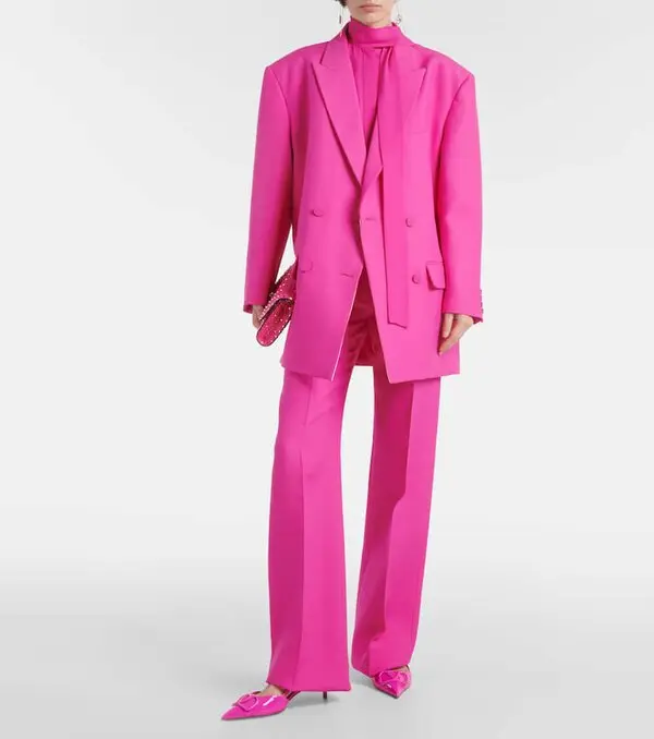 Valentino Garavani Crepe Couture Wool Wide-leg Trousers