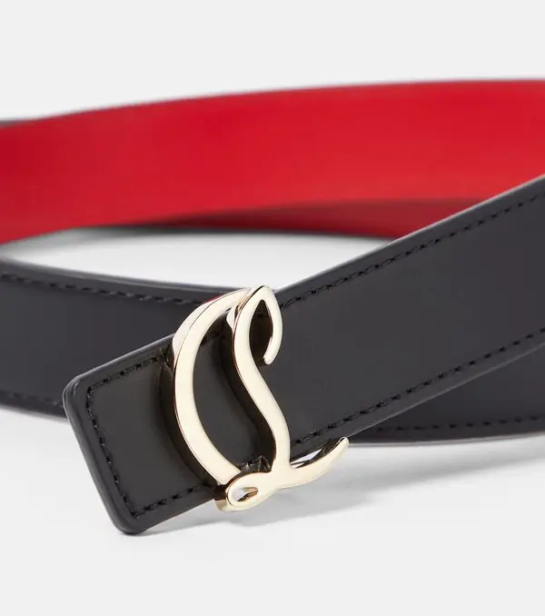 CHRISTIAN LOUBOUTIN Cl Logo Leather Belt - Black