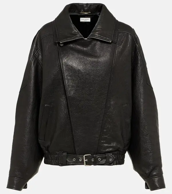 Saint Laurent Oversized Leather Blouson - Black