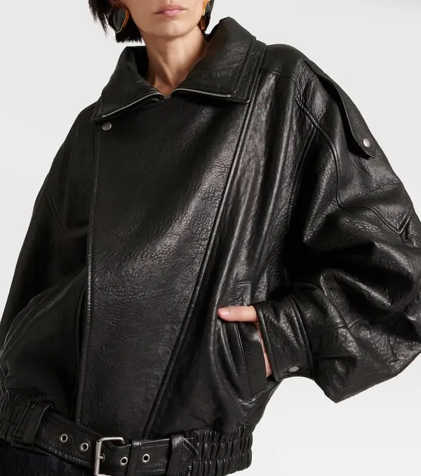 Saint Laurent Oversized Leather Blouson - Black