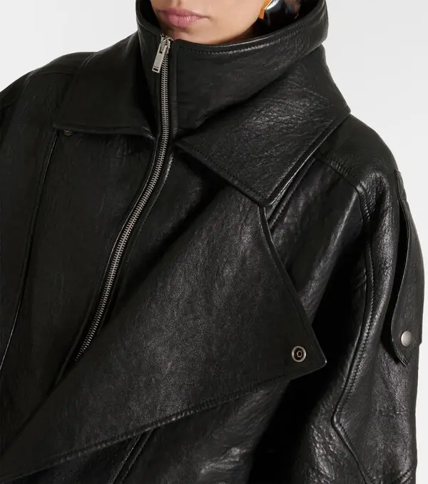 Saint Laurent Oversized Leather Blouson - Black