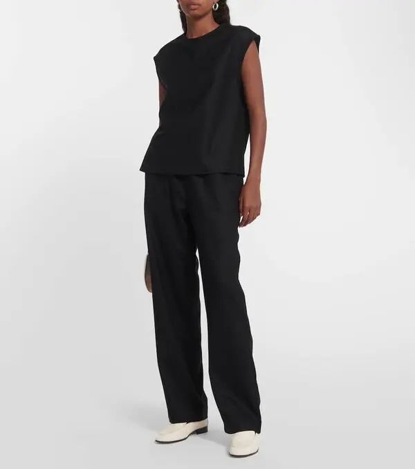 Asceno Dasha Linen Top - Black