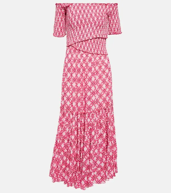 Poupette St Barth Soledad Printed Midi Dress - Pink