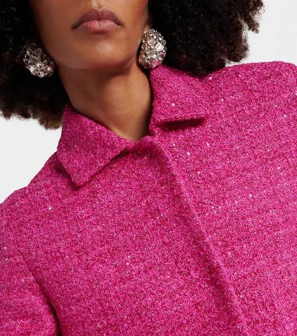 Valentino Garavani Vgold Cropped Lamé Tweed Jacket