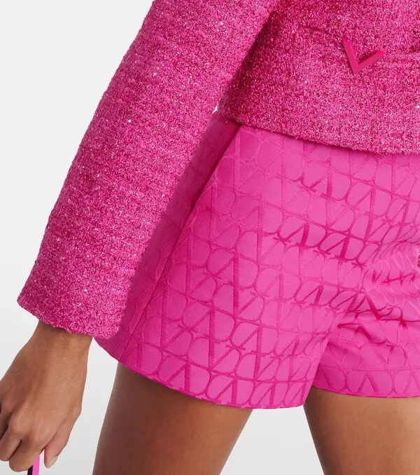 Valentino Garavani Vgold Cropped Lamé Tweed Jacket