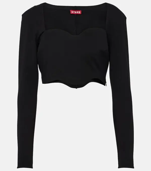 Staud Corde Scalloped Crop Top