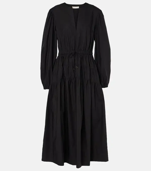 Ulla Johnson Aurelie Pleated Cotton Midi Dress