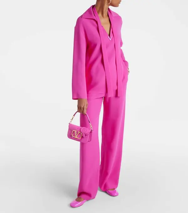 Valentino Garavani Vgold Tie-neck Blouse - Pink