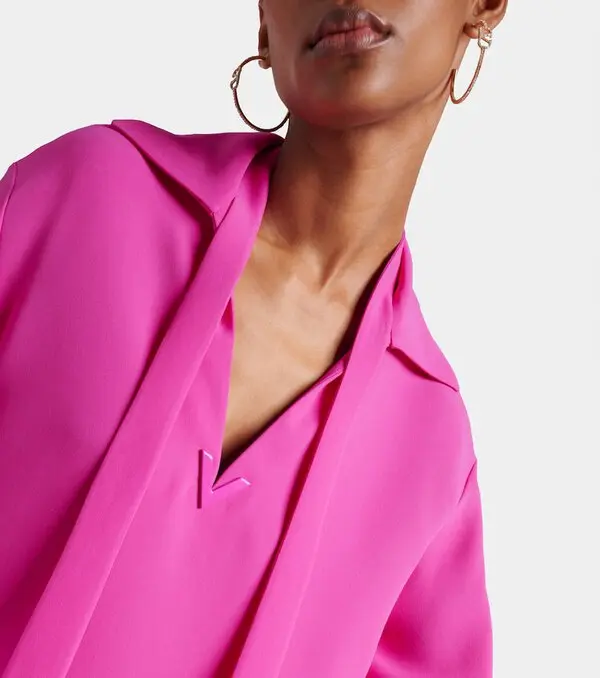 Valentino Garavani Vgold Tie-neck Blouse - Pink