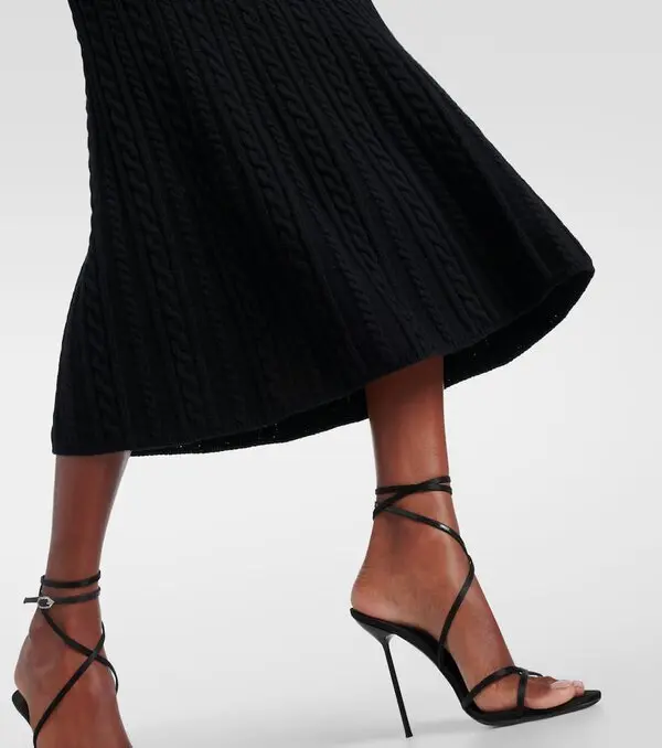 Alessandra Rich Cable-knit Wool Midi Skirt