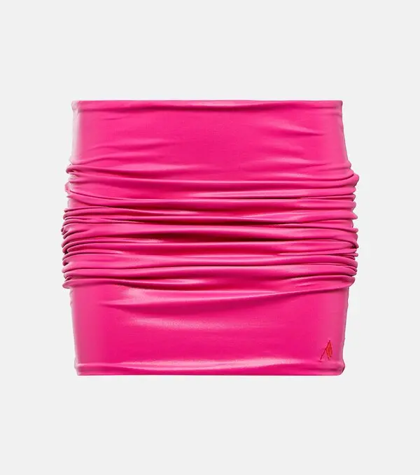 Attico Ruched Lycra Miniskirt