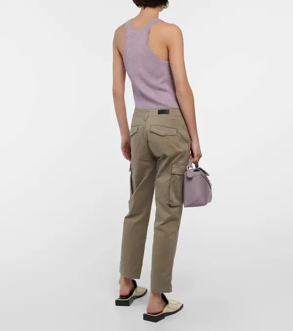 Ag Cropped Cotton-blend Cargo Pants