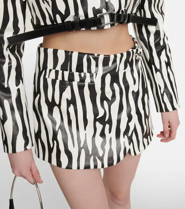 Coperni Zebra-print Wrap Miniskirt