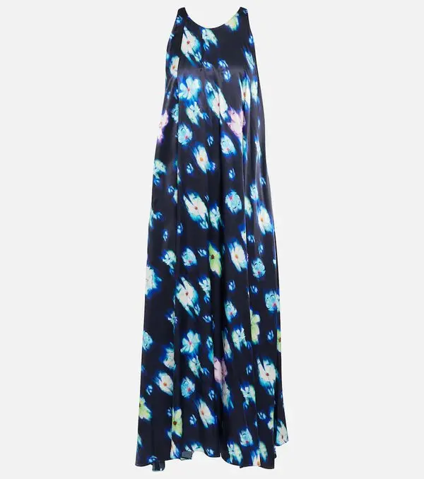 Dorothee Schumacher Floral Printed Midi Dress - Blue