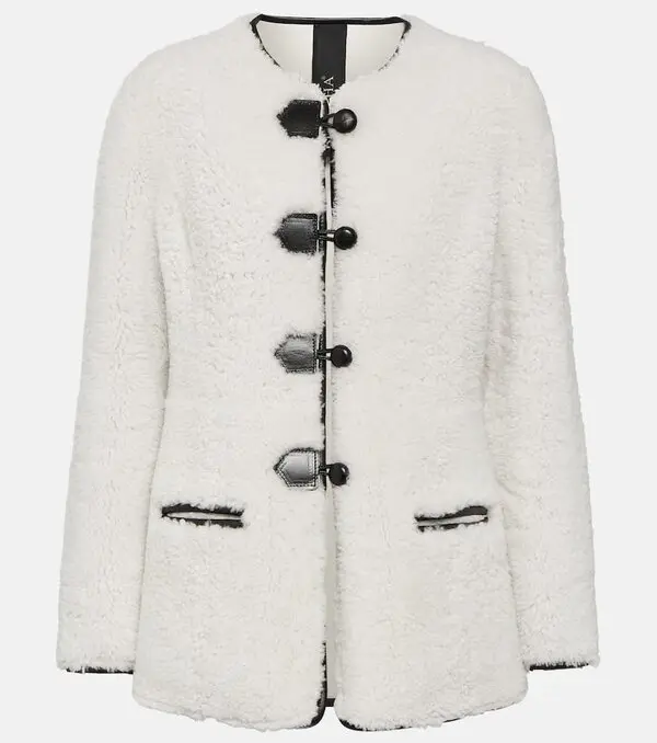 BLANCHA Leather-trimmed Shearling Jacket