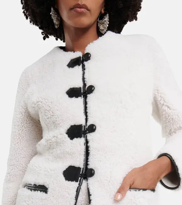 BLANCHA Leather-trimmed Shearling Jacket