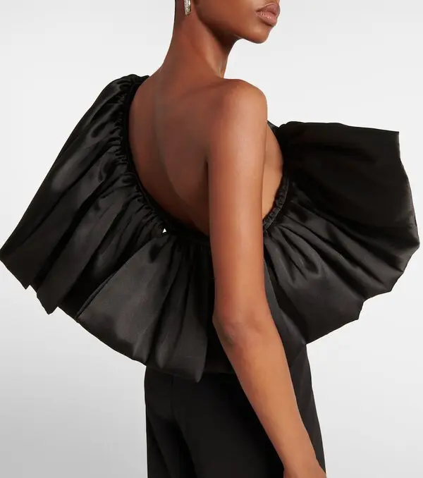 Solace London Perla Ruffled Satin-trimmed Jumpsuit