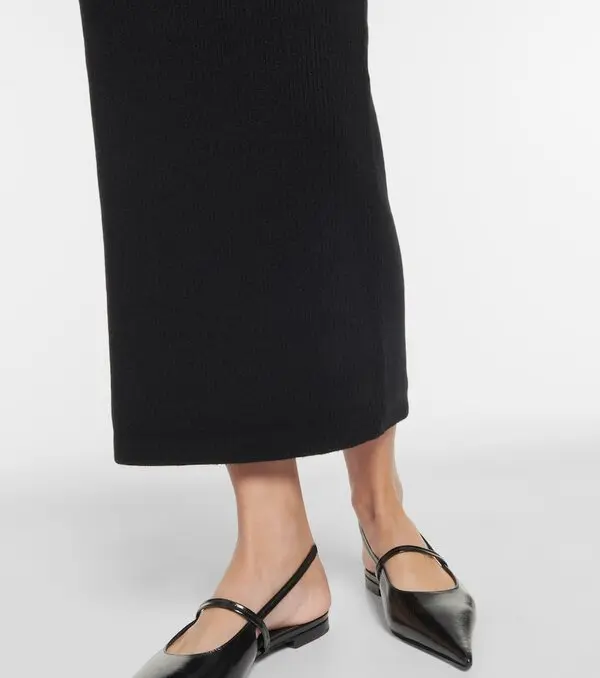 TOTEME Ribbed-knit Off-shoulder Midi Dress