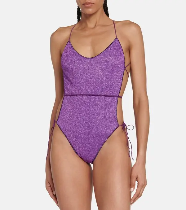 Oseree Lumiere Scoop Neck Swimsuit - Purple