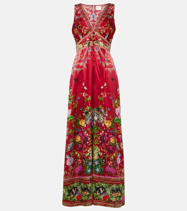 Camilla Printed Silk Jumpsuit - Multicoloured